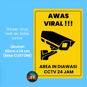 Jual Sticker STIKER AWAS VIRAL, AREA INI DILENGKAPI CCTV - A5 (14 x ...