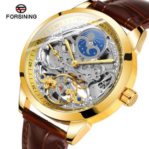 Jual sining Retro Moon Phase Skeleton Automatic Watch Men Luxury ...