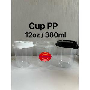 Jual Gelas PP cup lid tebal Thinwall Cup Injection Tebal 12oz 380ml Pack n Tutup Sambung GELAS ...