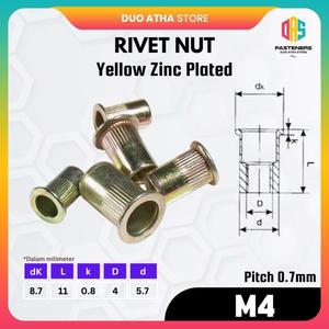 Jual Rivet Nut M4 Yellow / Mur Rivet M4 Kuning / Insert Nut M4 / Sert ...