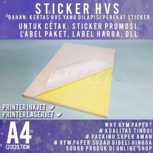 Jual 500 lembar Sticker HVS A4 / Kertas Stiker Matte Doff A4 1 RIM ...