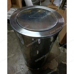 Jual Tempat Sampah Standing Dustbin Stainless Dia.40xT.80 cm Tutup ...
