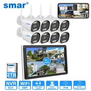 Jual Smar 5MP/3MP Wifi Camera Kit Ai Face Detect Full Color Vision IP Camera Set 8CH NVR 10.1 ...