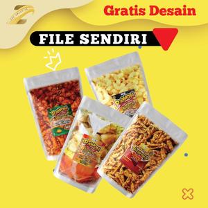 Jual stiker label snack jajanan kemasan pouch plastik desain product ...