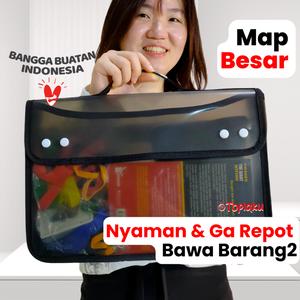 Jual Map Plastik Dokumen Tas Les Besar Anti Air Kancing 4 Resleting ...