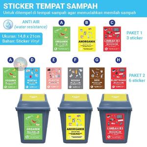 Jual STIKER Sticker TEMPAT SAMPAH ORGANIK , ANORGANIK, B3, RESIDU ...
