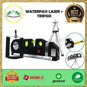 Jual Waterpass Fixta Level Pro 3 Penggaris Waterpass Meteran Laser include Tripod 250 Cm Laser ...