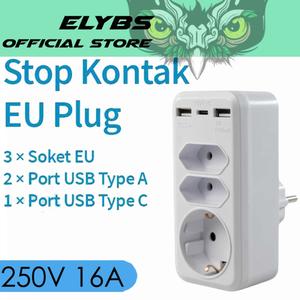 Jual Stop Kontak Colokan Socket USB Type C EU Plug Flame Retardant 16A 250V - Jakarta Barat ...