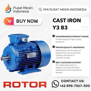 Jual ELEKTRO MOTOR ROTOR Y3 8P 132M 3KW/4HP 3PHASE 220/380V B3/ DINAMO ELECTRIC MOTOR ROTOR ...