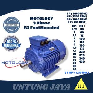 Jual MOTOLOGY DINAMO ELEKTRO MOTOR 3 PHASE B3 4 HP 3 KW 2 POLE 3000 RPM - Jakarta Timur ...