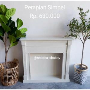 Jual PEMBANGUNAN JAYA MEJA PERAPIAN KAYU SIMPLE / RAK BUKU FIREPLACE ...
