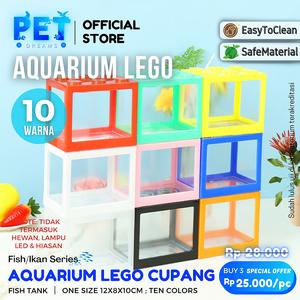 Jual Akuarium Cupang Mini bentuk Lego Acrylic Soliter Aquarium Akrilik ...