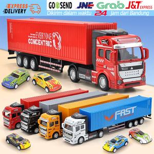 Jual Miniatur Truck Trailer Diecast Alloy Head Truk Tangki Kontainer ...