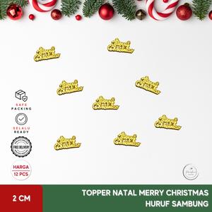 Jual [12 Pc] Topper Natal Plastik Tulisan Merry Christmas Huruf Sambung ...
