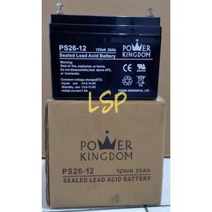 Jual Aki Baterai Power Kingdom PS26-12 VRLA AGM SLA 12V 26Ah Aki UPS ...