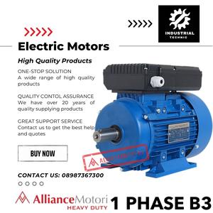 Jual DINAMO ELECTRIC MOTOR 1 PHASE ALLIANCE A-YL / AYL B3 4P 0,75KW 1HP SINGLE PHASE 220V ...