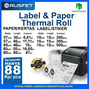 Jual Kertas Resi Label Thermal Paper Stiker Lebel Kertas Struk Kasir ...