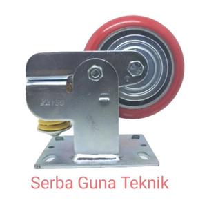 Jual Roda troli trolley PU 6" inch OSAKA Plat MATI Heavy Duty Spring ...
