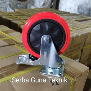 Jual Roda troli trolley 5" inch PU Merah RHJ-TW ( plat Rem) Germany ...