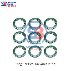Promo M10 Ring Per Besi Putih / Kuning Galvanis 10mm Spring Washer ...