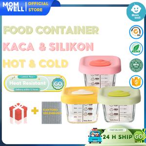 Promo Momwell GFB07 Tempat Mpasi Kaca Dengan Tutup Silikon Wadah ...