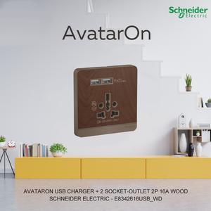 Jual Schneider Electric Wiring AVATARON USB CHARGER + 2 SOCKET-OUTLET ...