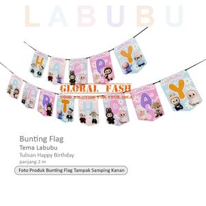 Jual Banner Ultah Tema Labubu / Banner HBD Labubu / Bunting Flag Hbd ...