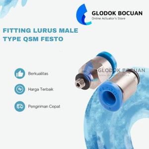Jual QSM-4-M5 FESTO FITTING LURUS MALE SLIP LOCK FUSH IN CONNECTOR QSM ...