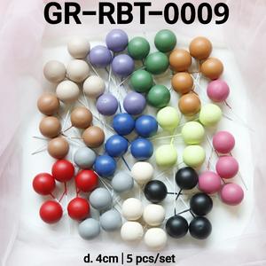 Jual GR-RBT-0009 Cake topper hiasan kue bola matte vintage 4cm olive ...