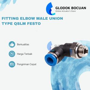 Jual QSLM-4-M5 FESTO FITTING ELBOW MALE SLIP LOCK FUSH IN CONNECTOR QSLM-M5-4 SELANG 4 DRAT M5 ...