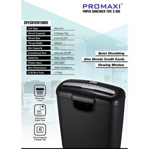 Jual Mesin Penghancur Kertas PROMAXI S100 - Paper Shredder Promaxi S ...