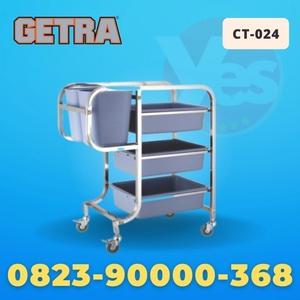 Jual GETRA CT-024 TROLLEY PIRING GELAS BAK SAMPAH TROLI STAINLESS ...