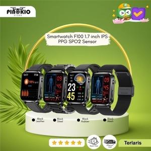 Jual Smartwatch F100 1.7 inch IPS HD PPG SPO2 Sensor Waterproof IP68 - Black Leather - Kab ...