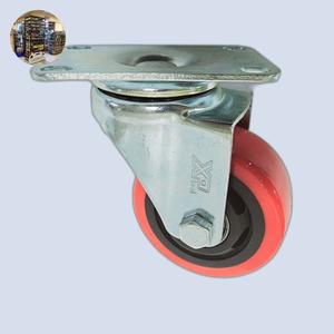 Jual Roda troli trolley pu pvc 3" inch merah (putar) xptool roda troly ...