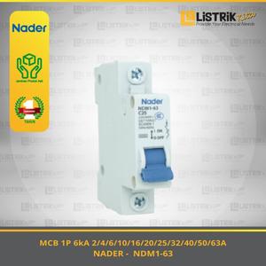 Jual MCB 1P NDM1-63 6kA 2/4/610/16/20/25/32/40/50/63A SNI IEC60898 NADER - 20A - Kota Denpasar ...