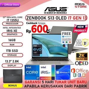 Jual Terlaris ASUS ZENBOOK S13 OLED UX5304VA EVO CORE I7 1355U 16GB 1TB ...