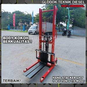 Jual Hand Stacker 2 Ton 1.6 Meter Hand Lift Hand Forklift Manual 2 Ton ...