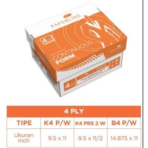 Jual KERTAS CONTINUOUS FORM / CF / KERTAS MERK PAPERLINE 1PLY / 2PLY ...