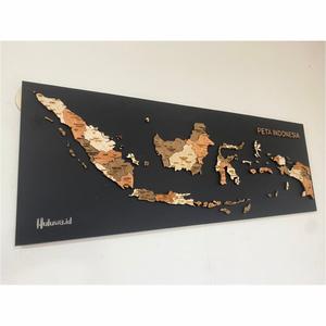 Jual Peta Frame 3D / Peta Dunia & Indonesia Frame 3D / 3D Wall Map ...