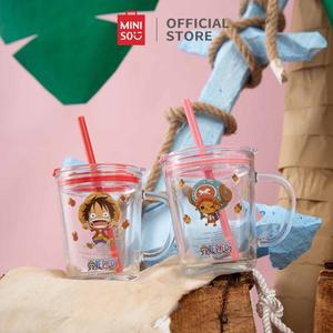 Jual Miniso X One Piece Collection Glass Bottle with Straw Botol Minum ...