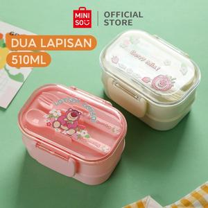 Jual MINISO X Diseny Lotso Kotak Makan Dua lapisan degan Garpu Sendok ...