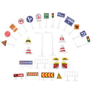 Jual 28pcs Traffic Sign Set Toy Street Road Signs Playset Traffic Signs ...