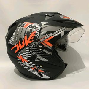 Jual Helm JP 7 Half Face Duke Orange Helm Dewasa SNI (Double Visor ...