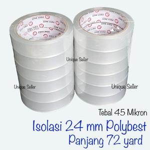 Jual Isolasi Bening 24mm 72 Yard Poly Best / Isolasi Bening Clear 24 mm ...