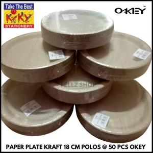 Jual Piring Kertas Paper Plate Kraft 18 cm Isi 50 pcs OKEY - Jakarta ...