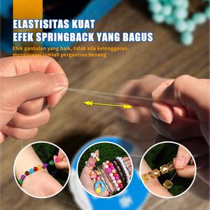 Jual Benang Nilon Transparan Elastis 1.0mm Benang Kenur Elastis Lucky 0 ...