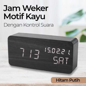 Jual Jam Wecker Jam Meja Digital Kayu Smart Alarm LED Clock Minimalis ...