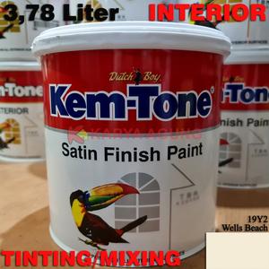 Jual Cat Tembok KEMTONE SATIN FINISH 19Y2 Wells Beach Krem 3,78 Ltr ...