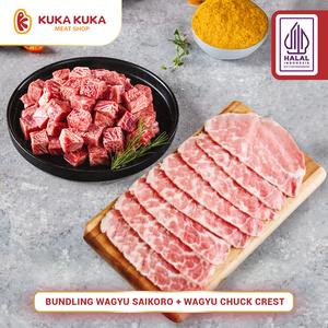 Jual Bundling Wagyu Chuck Crest Slice 500gr + Wagyu Saikoro 500gr ...