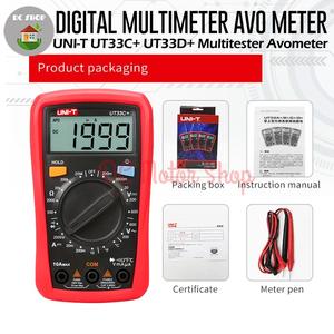Jual UNI-T UT33C+ UT33D+ Digital Multimeter Avo Meter Multitester ...